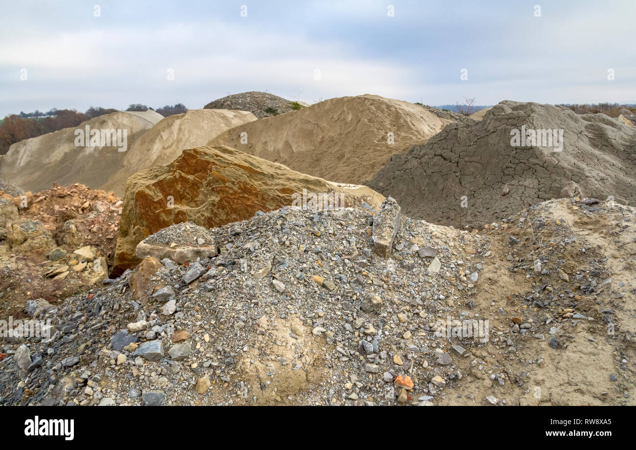 spoil heap scenery at a quarry in Southern Germany Stock Photo - Alamy