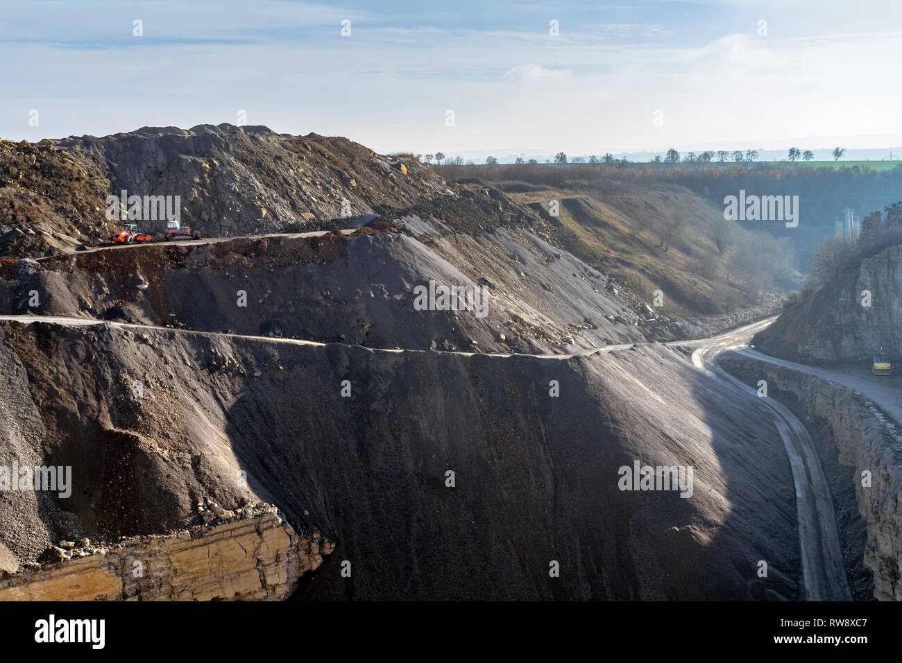 spoil heap scenery at a quarry in Southern Germany Stock Photo - Alamy