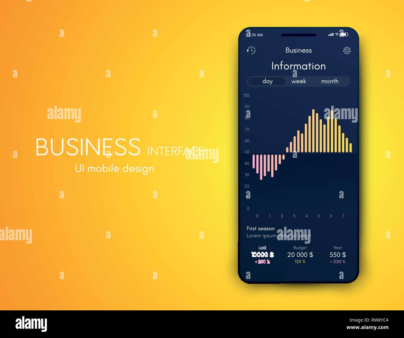 Mobile phone application for analytics. stock vector Stock Vector Image ...