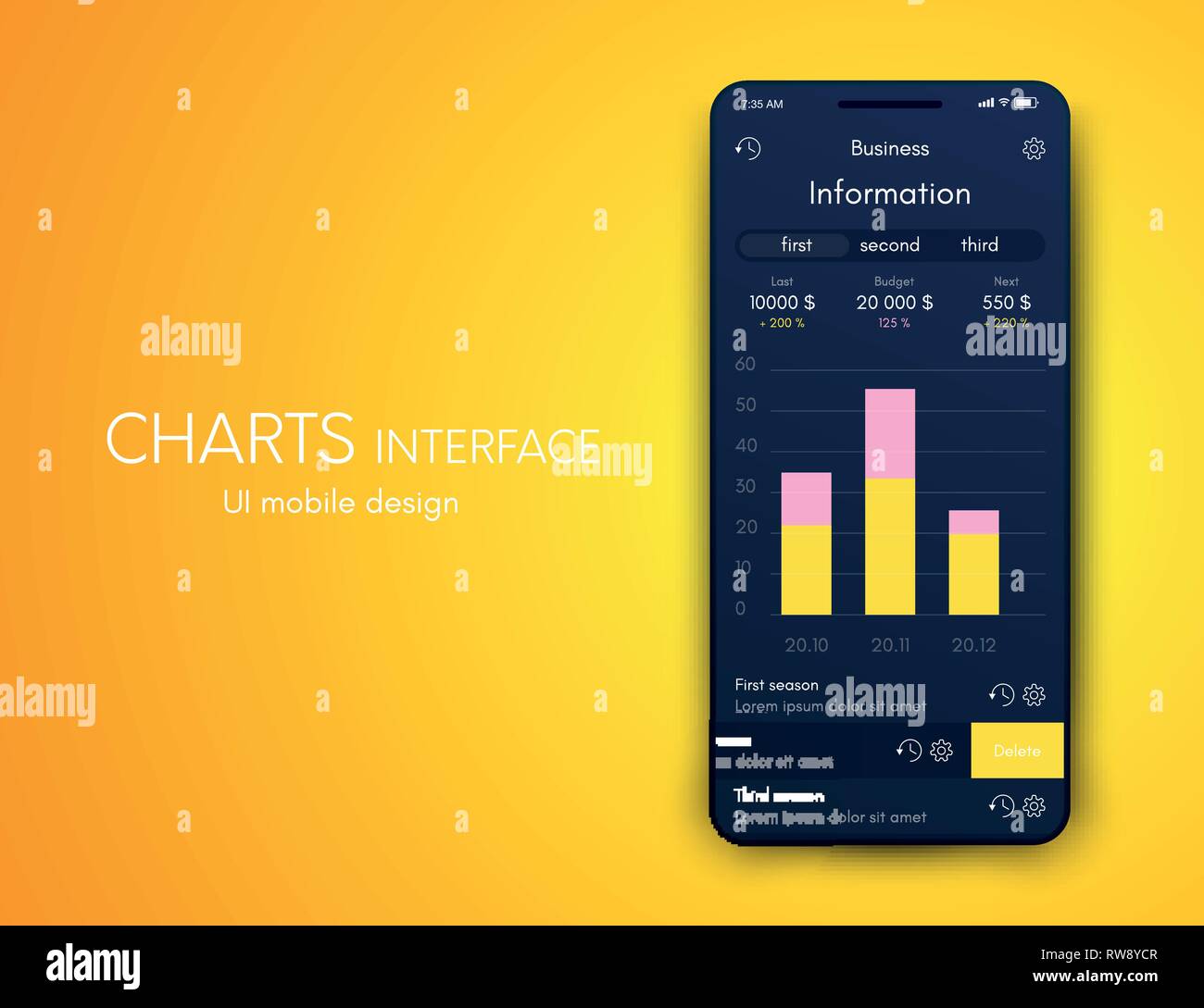 Mobile phone application for analytics. stock vector Stock Vector Image ...