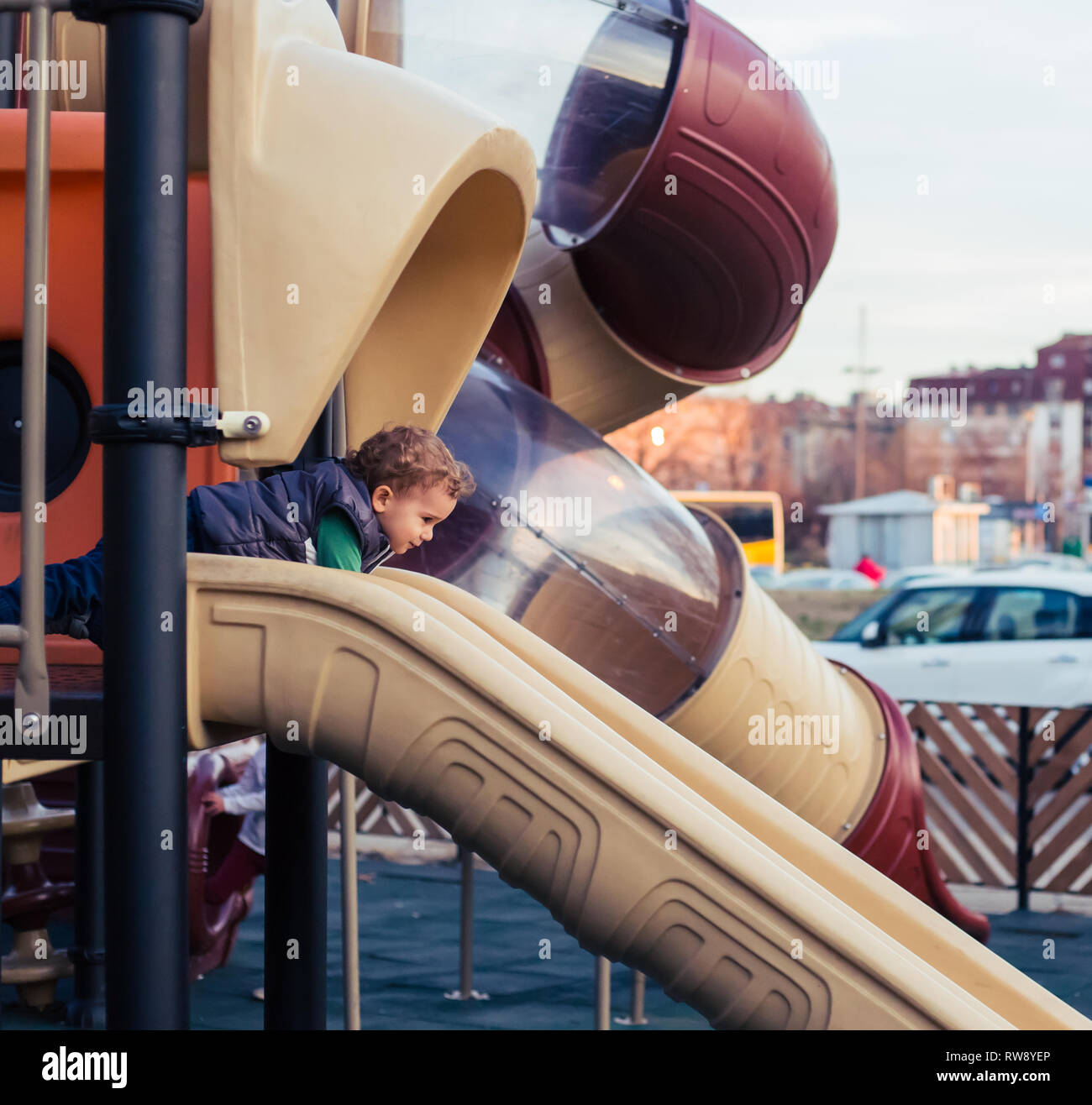 Slide playground side view hi-res stock photography and images - Alamy