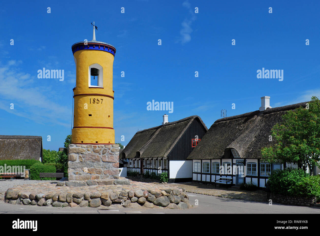 bell tower in Nordby, Samsoe island, Jutland, Denmark, Scandinavia ...