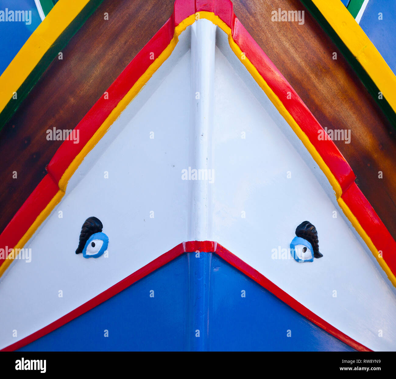 Traditional fish boat, Gozo Island, Malta, Europe Stock Photo - Alamy