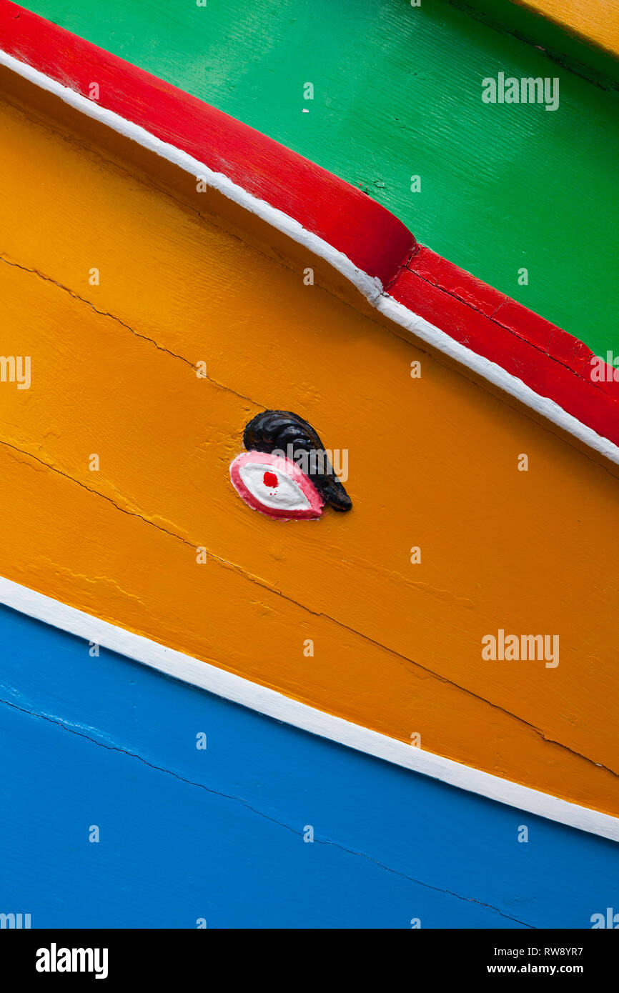 Traditional fish boat, Gozo Island, Malta, Europe Stock Photo - Alamy