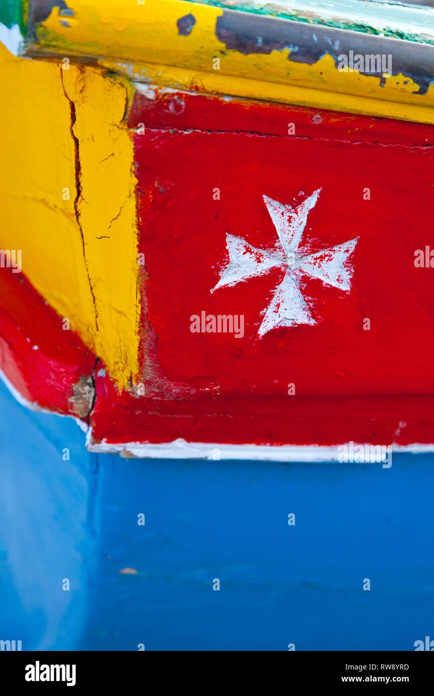 Traditional fish boat, Gozo Island, Malta, Europe Stock Photo - Alamy