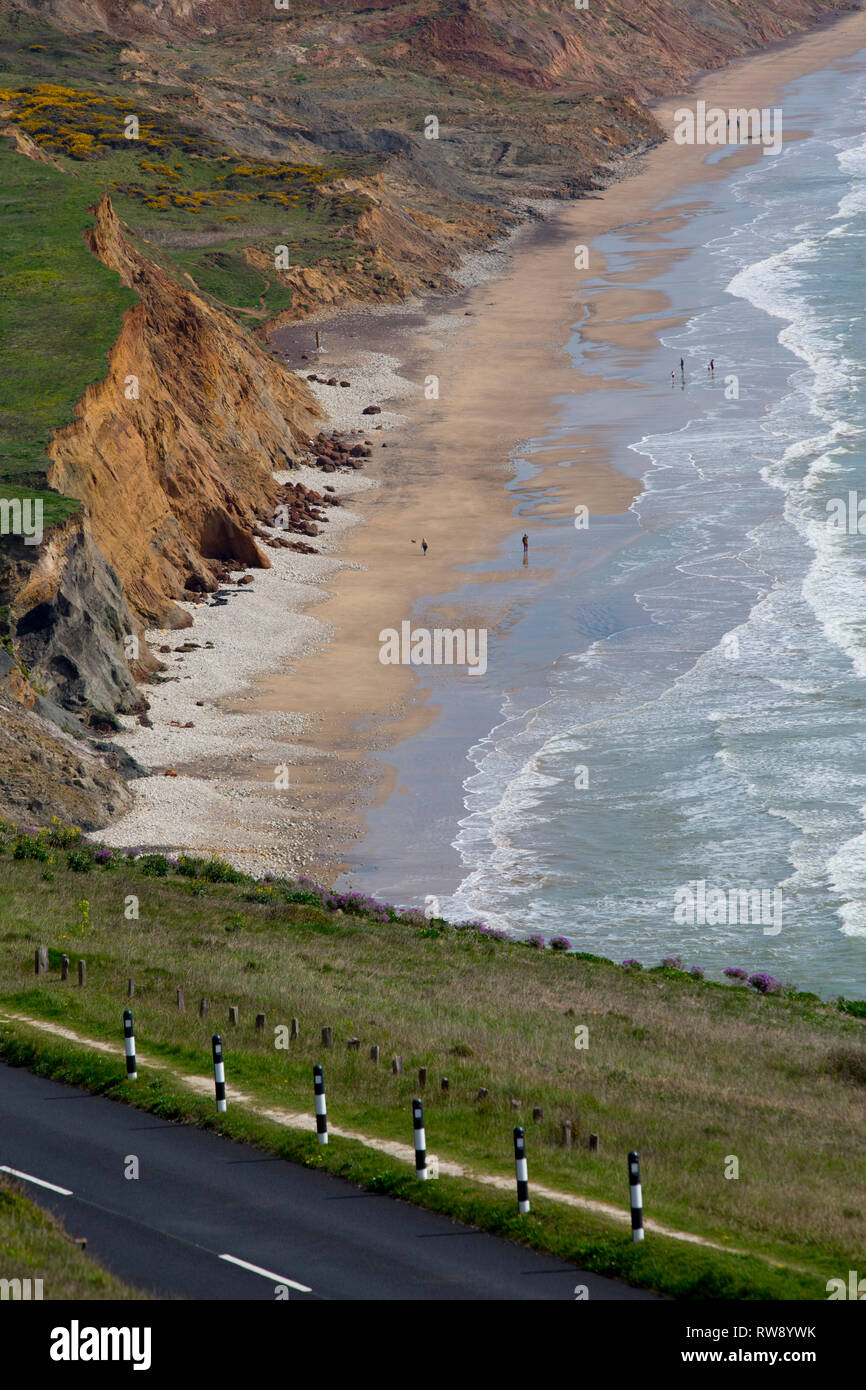 Military Road, coastal, Freshwater, Compton, Bay, Isle of Wight ...
