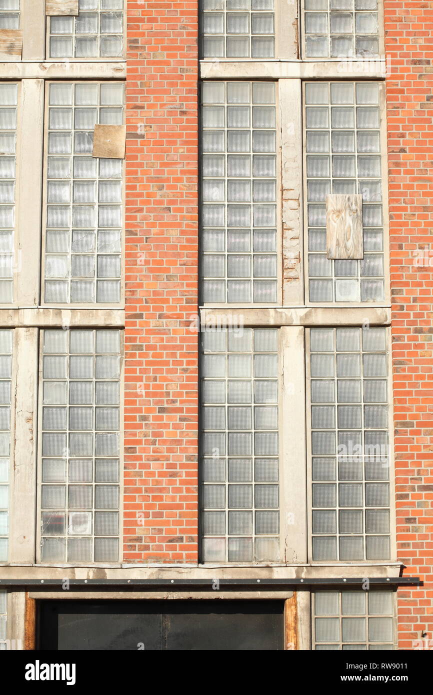 Tile window at red brick wall Stock Photo - Alamy