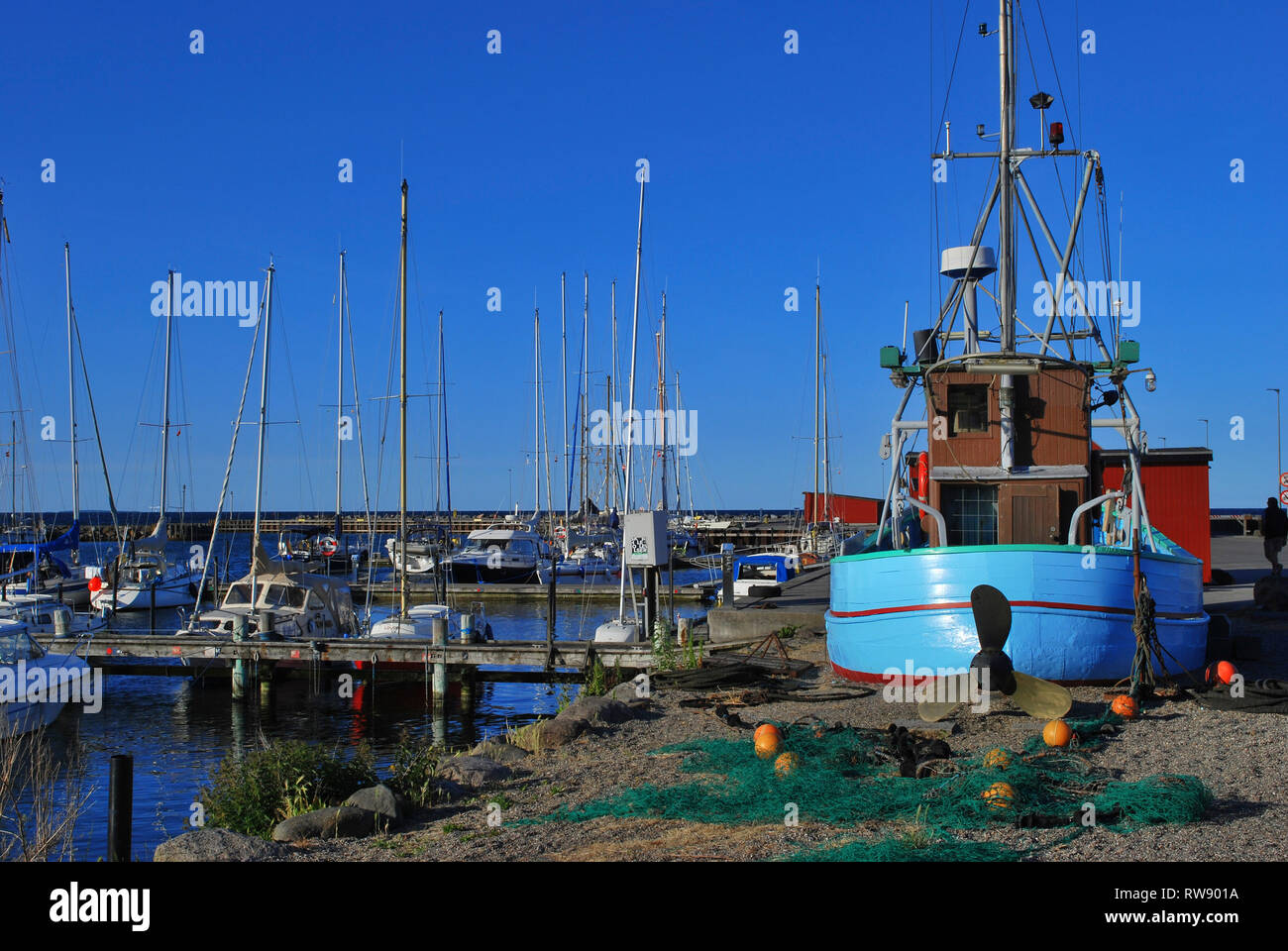 Ballen harbour, Samsoe island, Jutland, Denmark, Scandinavia, Europe ...
