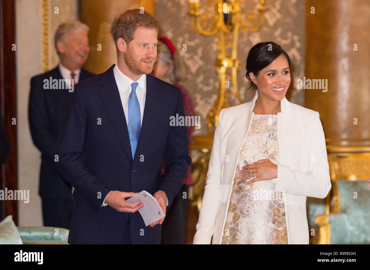 The Duke and Duchess of Sussex attend a reception at Buckingham Palace ...