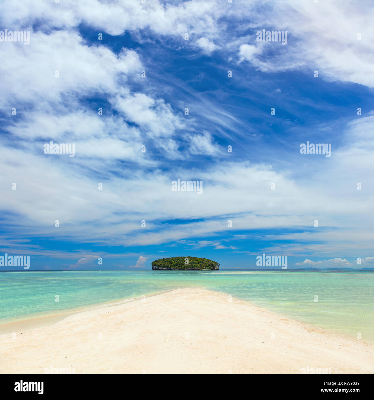 Real Tropical Island with clear water and white sand beach, holiday ...