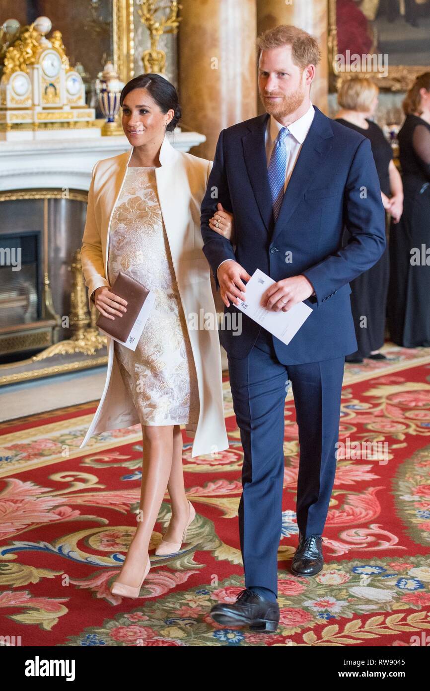 The Duke and Duchess of Sussex attend a reception at Buckingham Palace ...