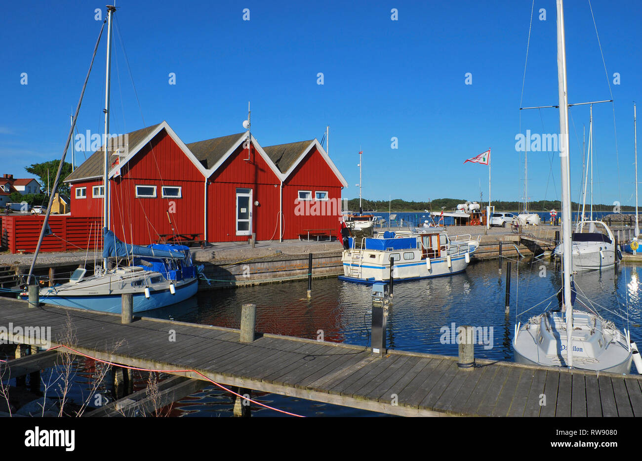 Marup harbour, Samsoe island, Jutland, Denmark, Scandinavia, Europe ...