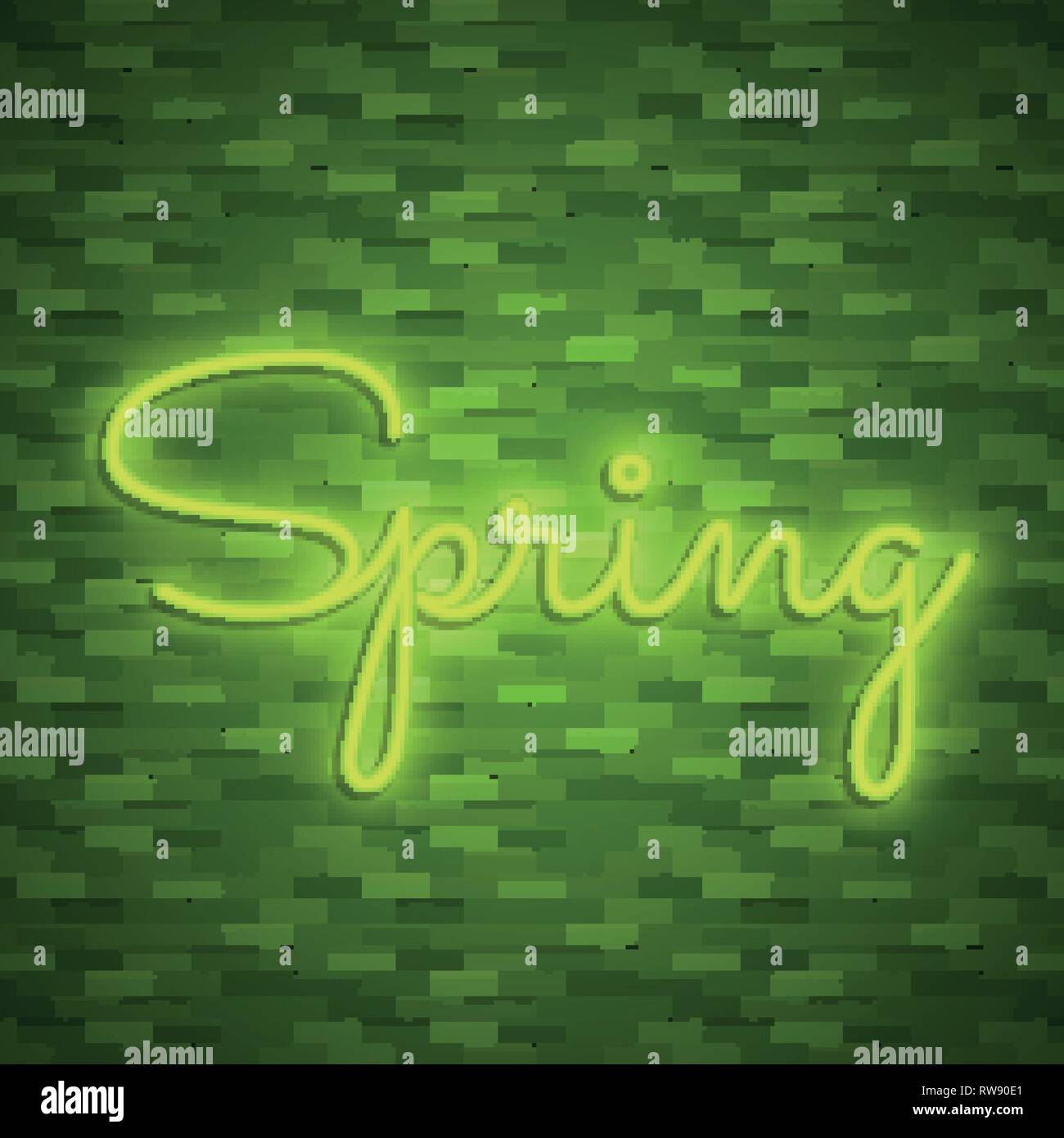 Neon banner spring. Stock vector. Poster for spring party Stock Vector ...