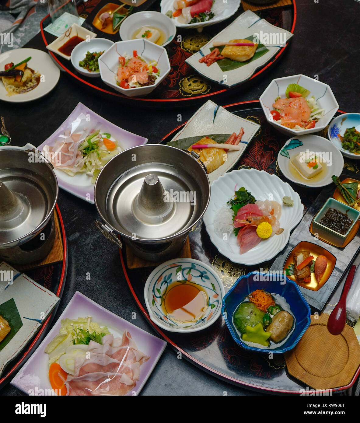 Japanese traditional set meal for dinner in Matsushima, Japan Stock ...