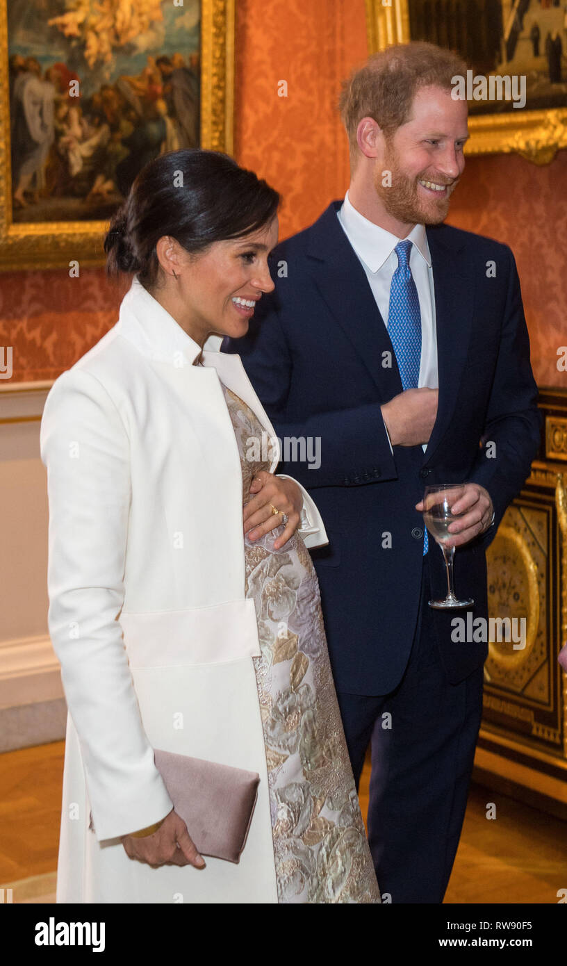 The Duke and Duchess of Sussex attend a reception at Buckingham Palace ...