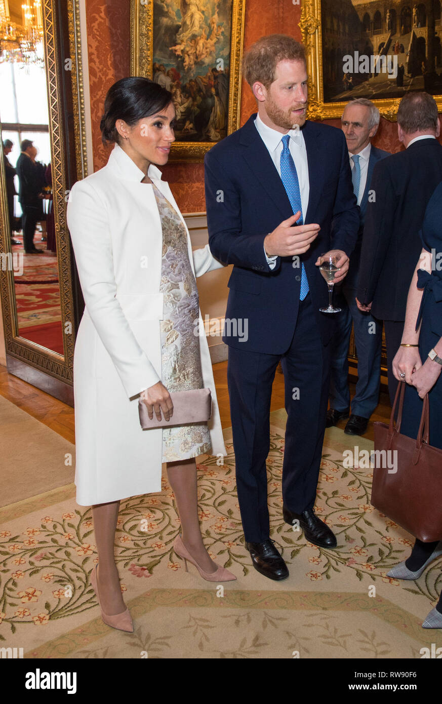 The Duke and Duchess of Sussex attend a reception at Buckingham Palace ...