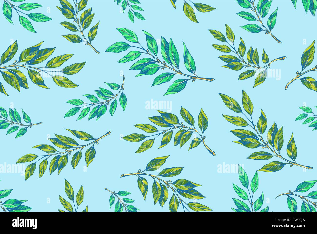 Laurel leaf pattern Stock Vector Images - Alamy