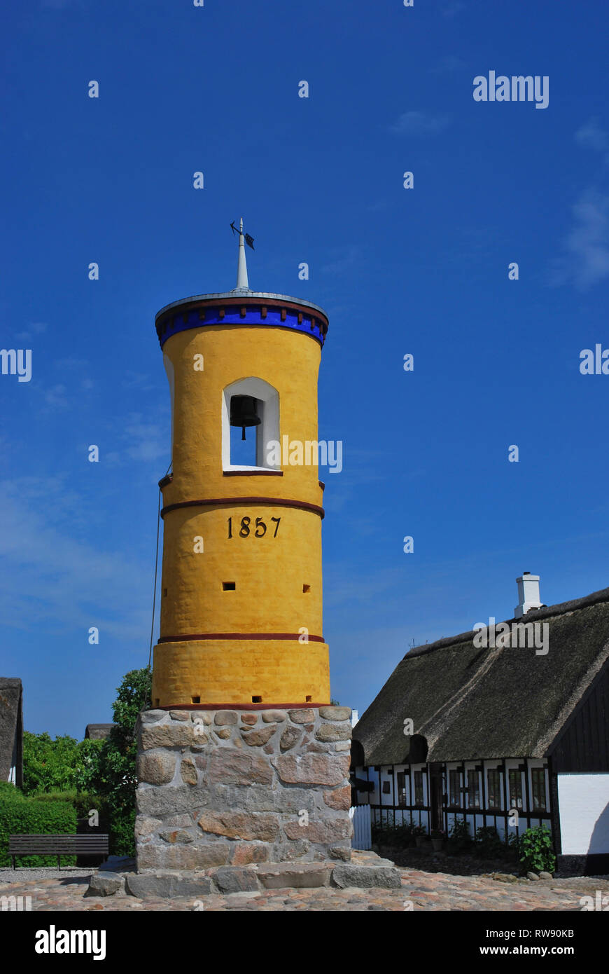 bell tower in Nordby, Samsoe island, Jutland, Denmark, Scandinavia ...