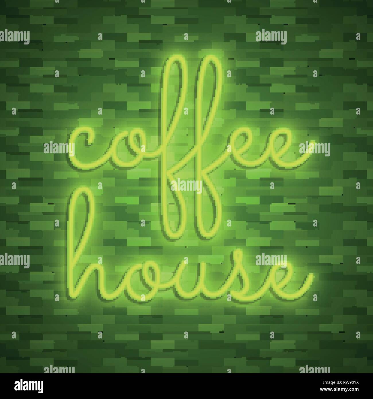 Neon light lettering, Stock vector. Color design Stock Vector Image ...