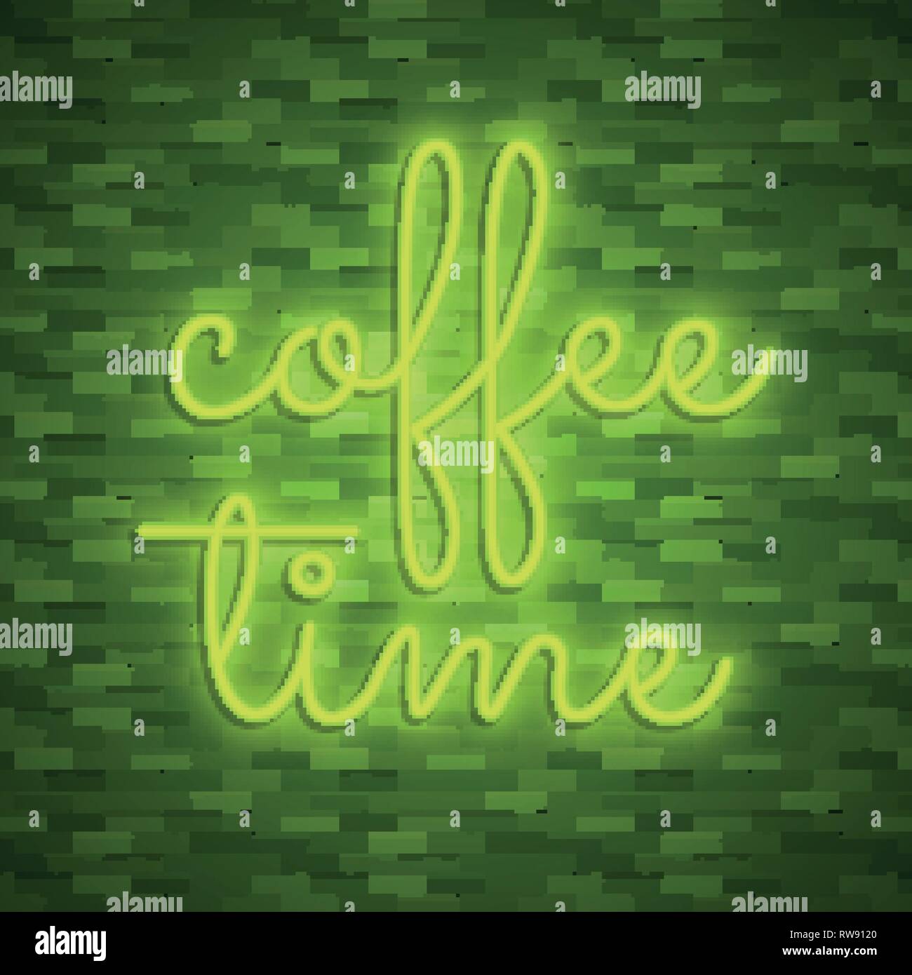 Neon light lettering, Stock vector. Color design Stock Vector Image ...