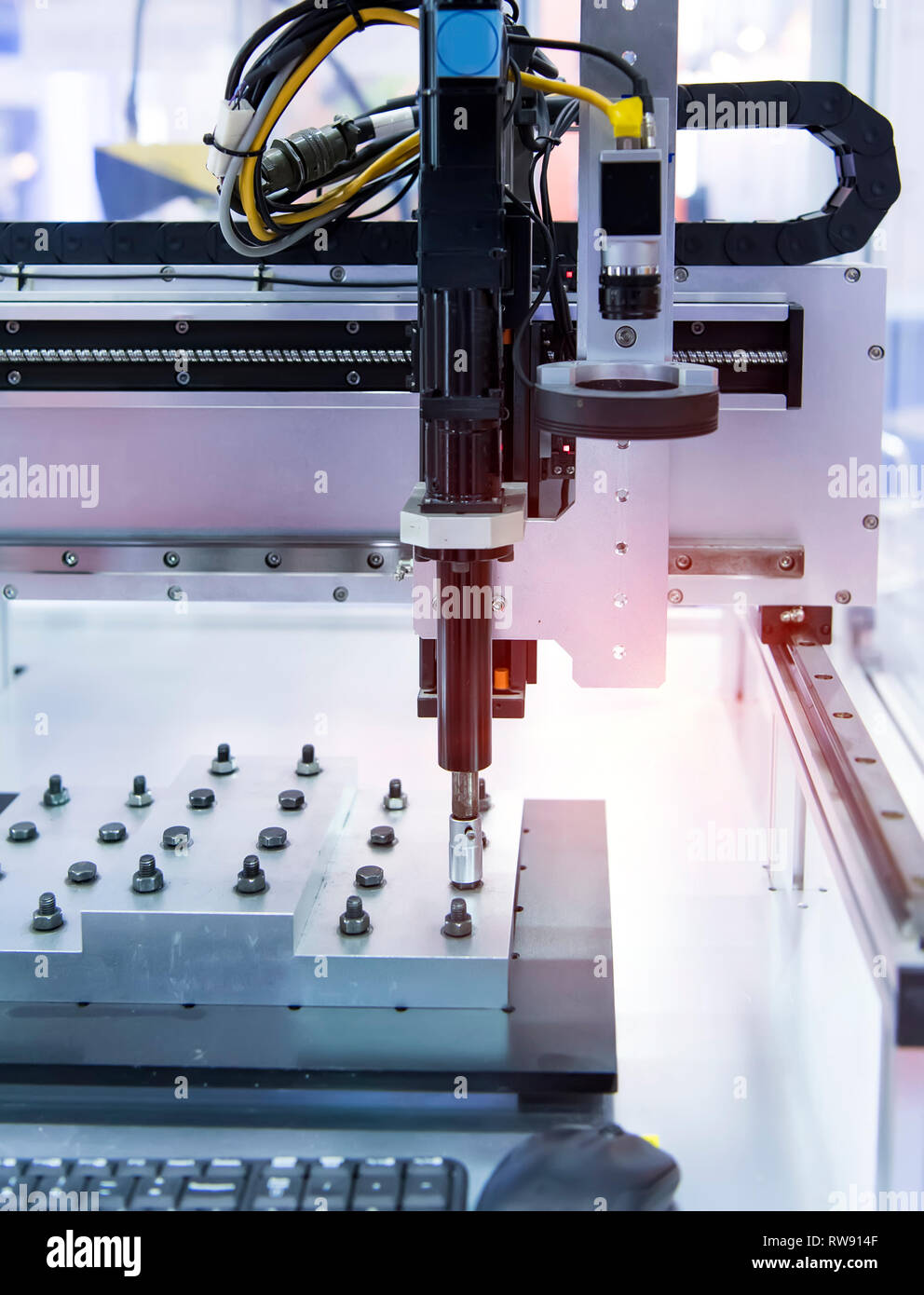 Robotic vision sensor camera system in intellegence factory Stock Photo ...