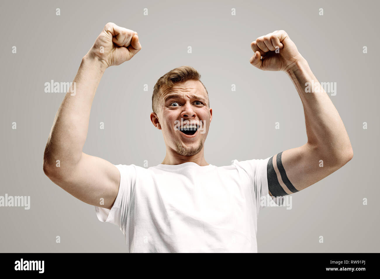I won. Winning success happy man celebrating being a winner. Dynamic ...