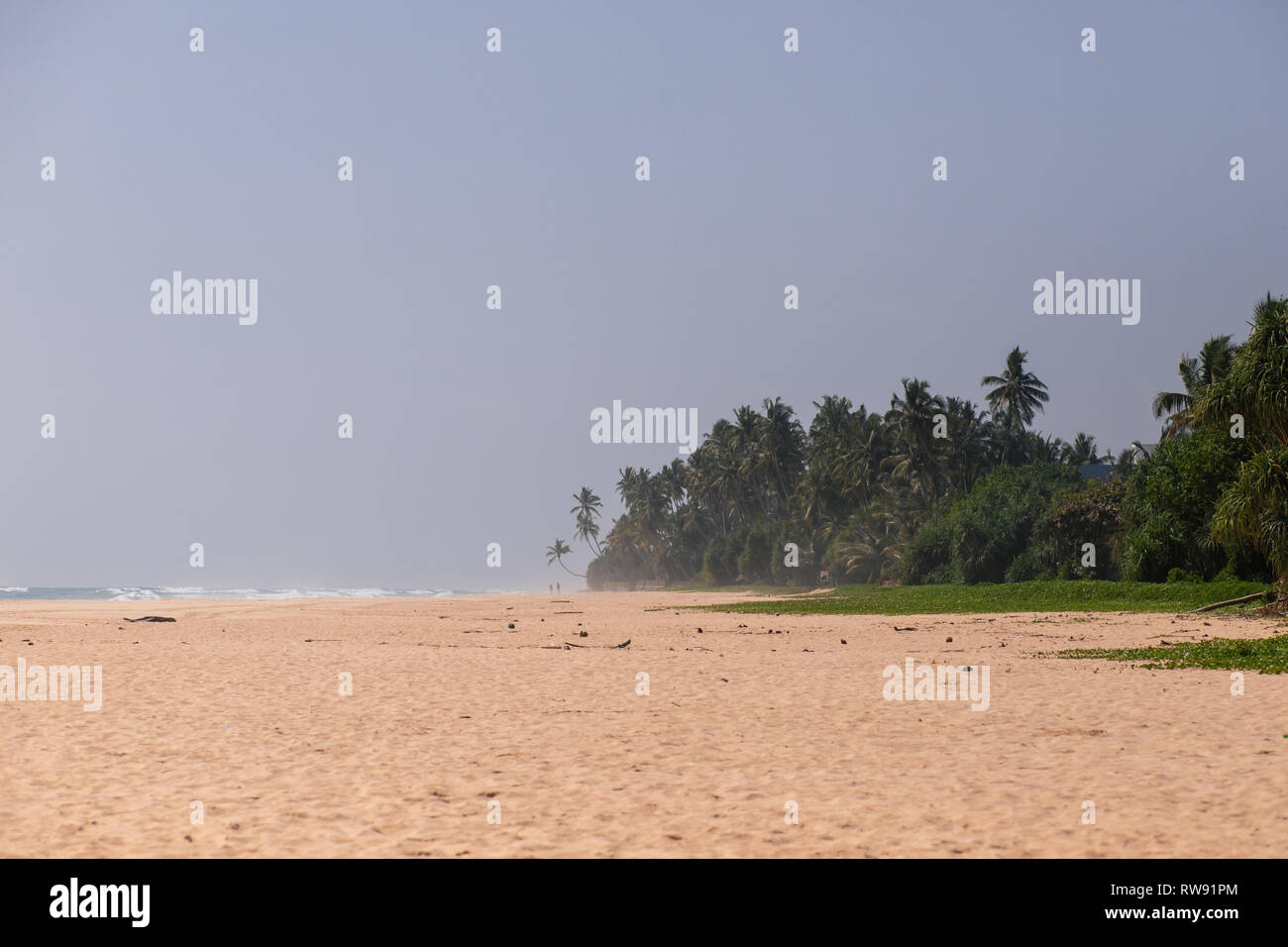 Beautiful beach, ocean and sand. Poster for resort Stock Photo - Alamy