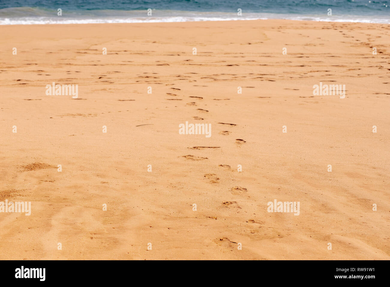 Beautiful beach, ocean and sand. Poster for resort Stock Photo - Alamy