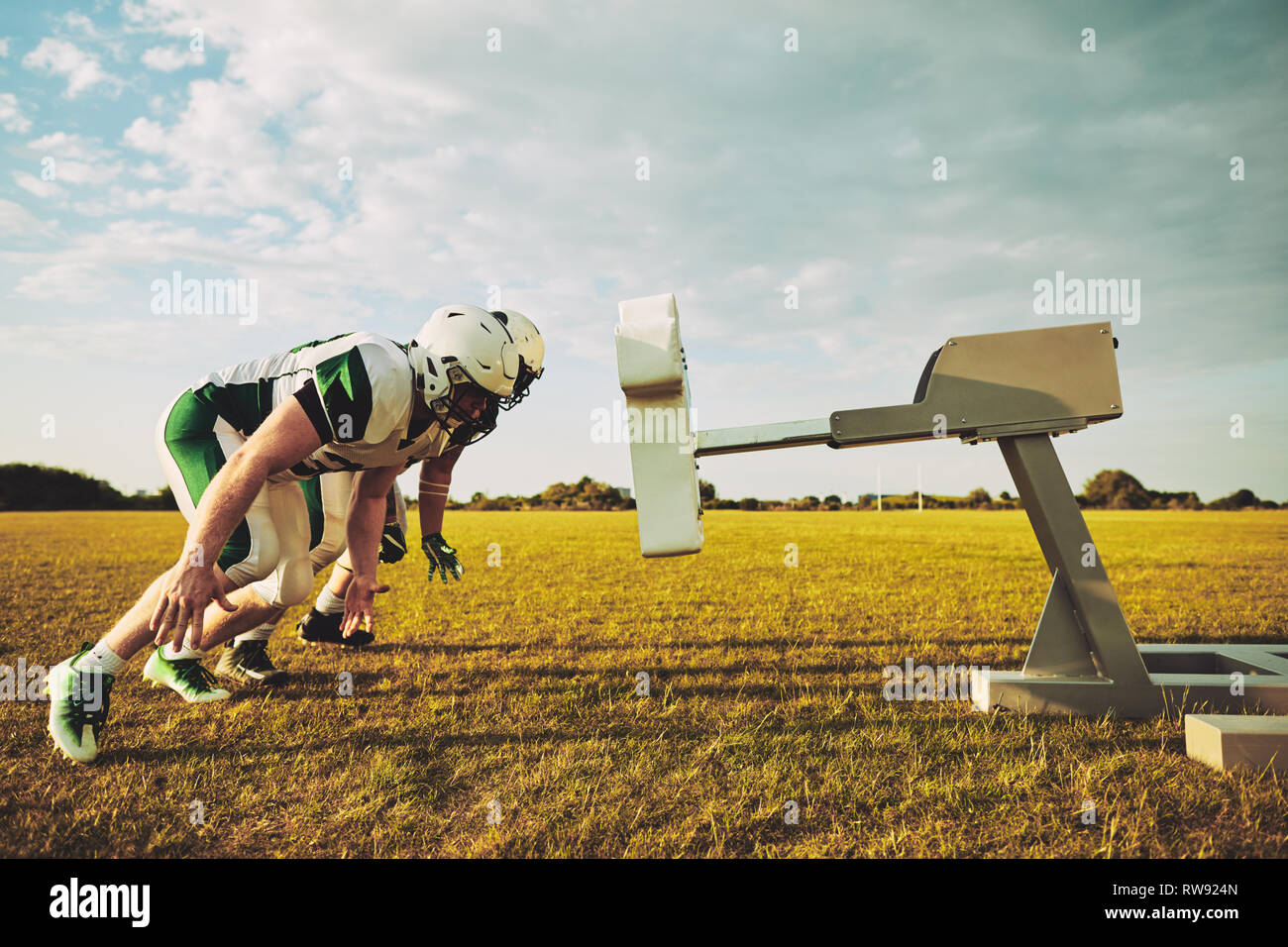 Tackling sled drills hi-res stock photography and images - Alamy