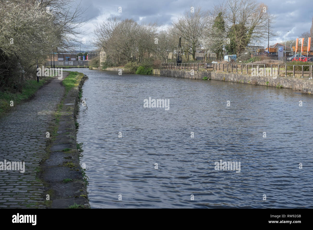 Leeds and Liverpool canal navigation at Wigan Pier Stock Photo - Alamy