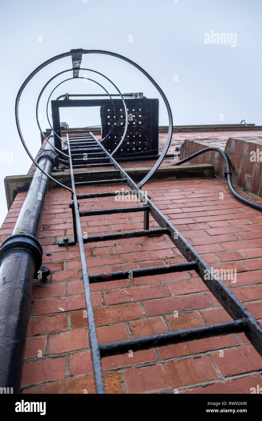 Security ladder with a platform at the top for viewing surrounding area ...