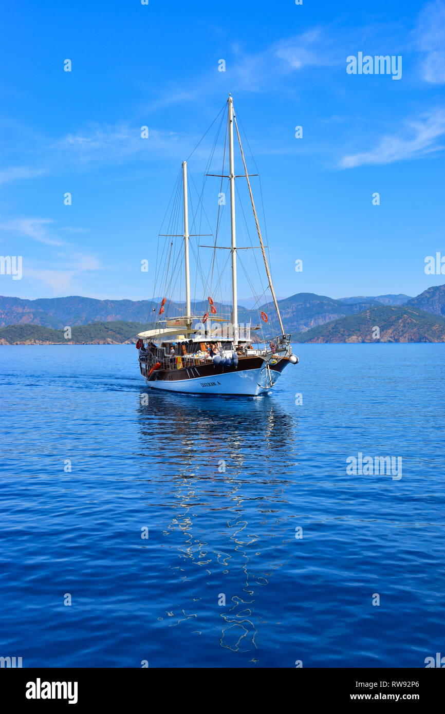 Gulet Boat Cruise, Mediterrean Sea, Turkey Stock Photo - Alamy