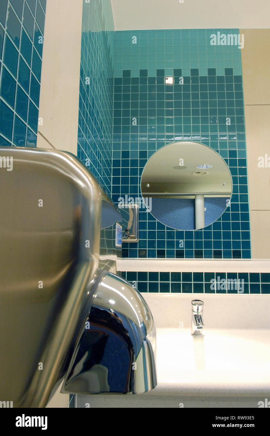 Mirror and hand dryer Stock Photo - Alamy