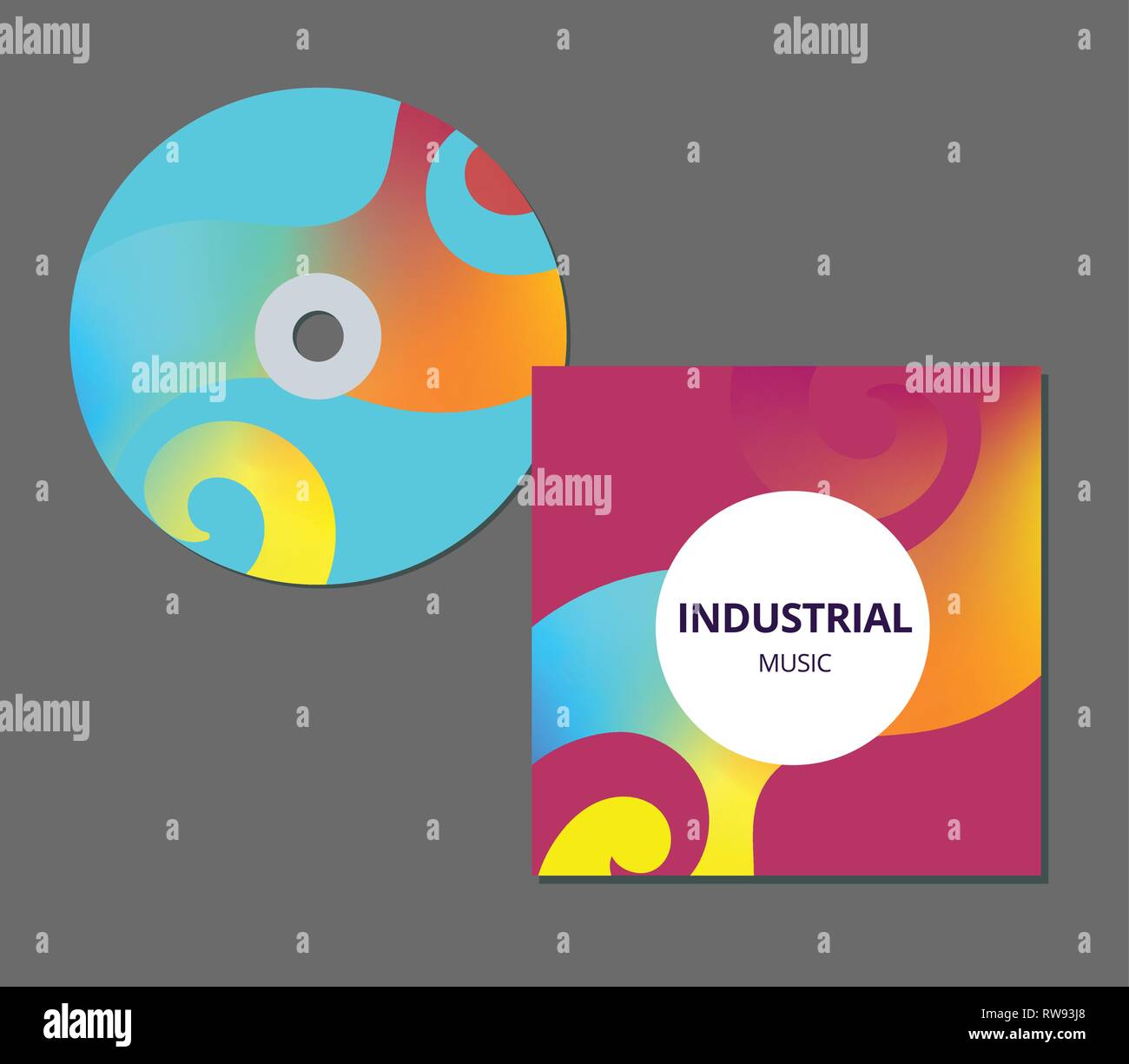 CD cover presentation design template with copy space and wave effect ...