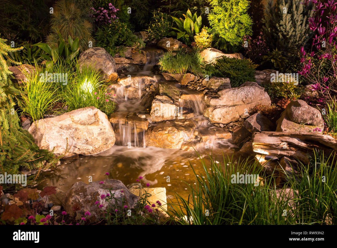 Natural landscape design featuring waterfalls, plants and dramatic ...