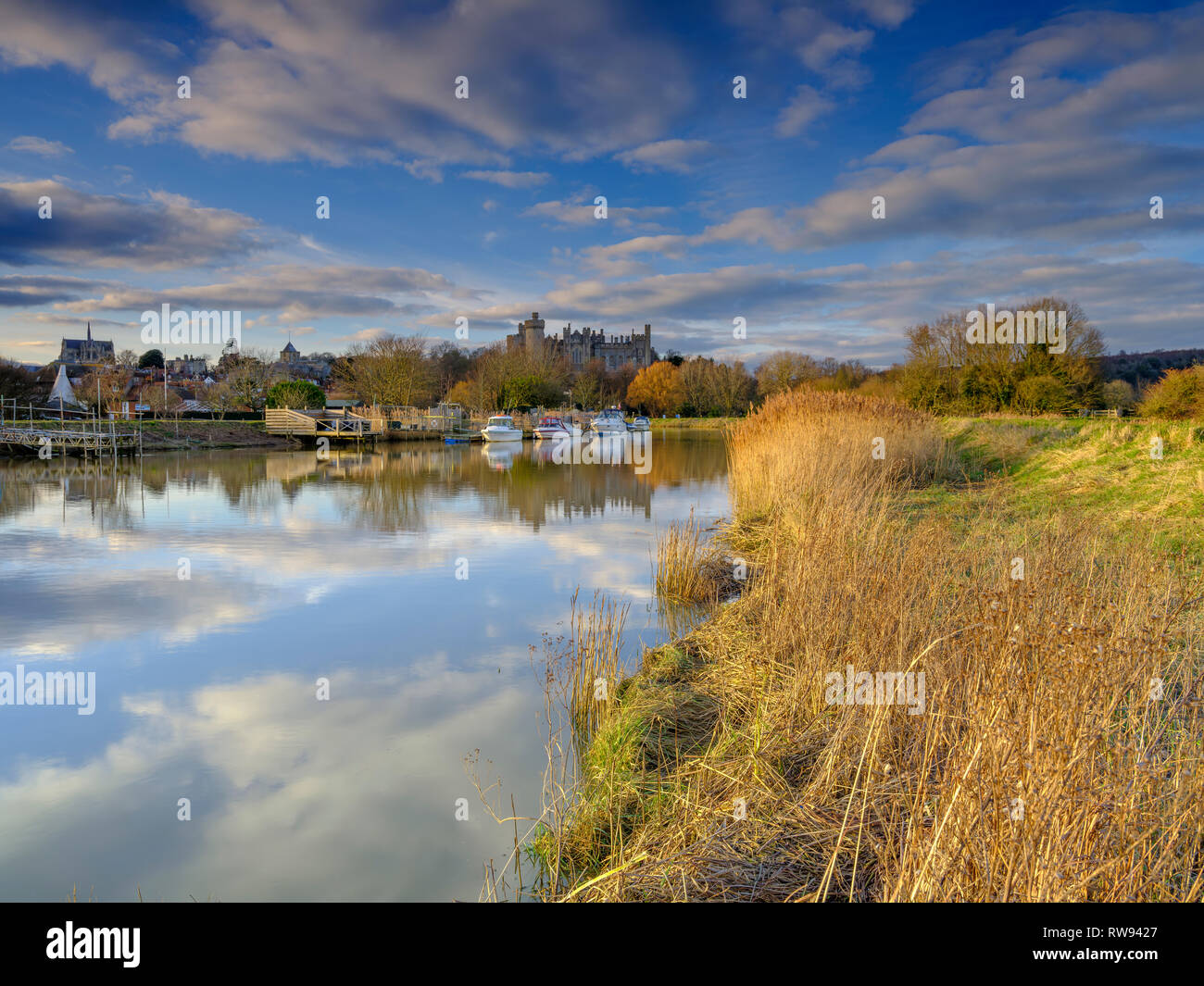 Arundel Castle and town on the River Arun, West Sussex, UK Stock Photo ...