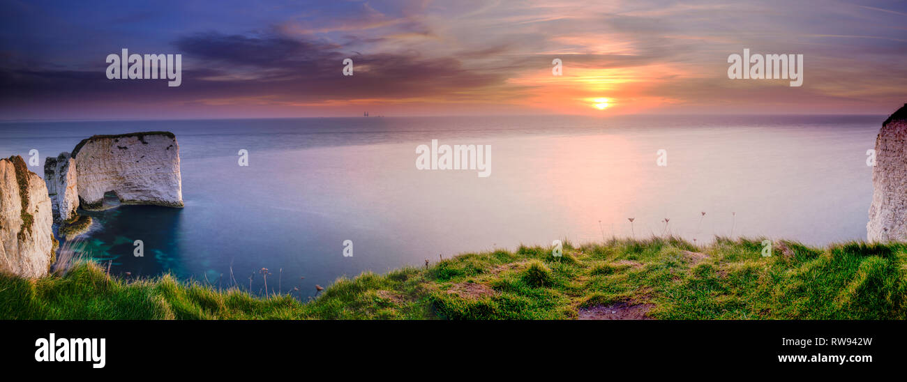 Aerial view old harry rocks hi-res stock photography and images - Alamy