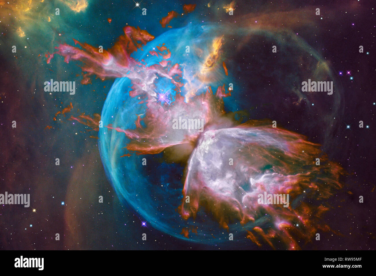 Infinite beautiful cosmos background with nebula and stars. Elements of ...