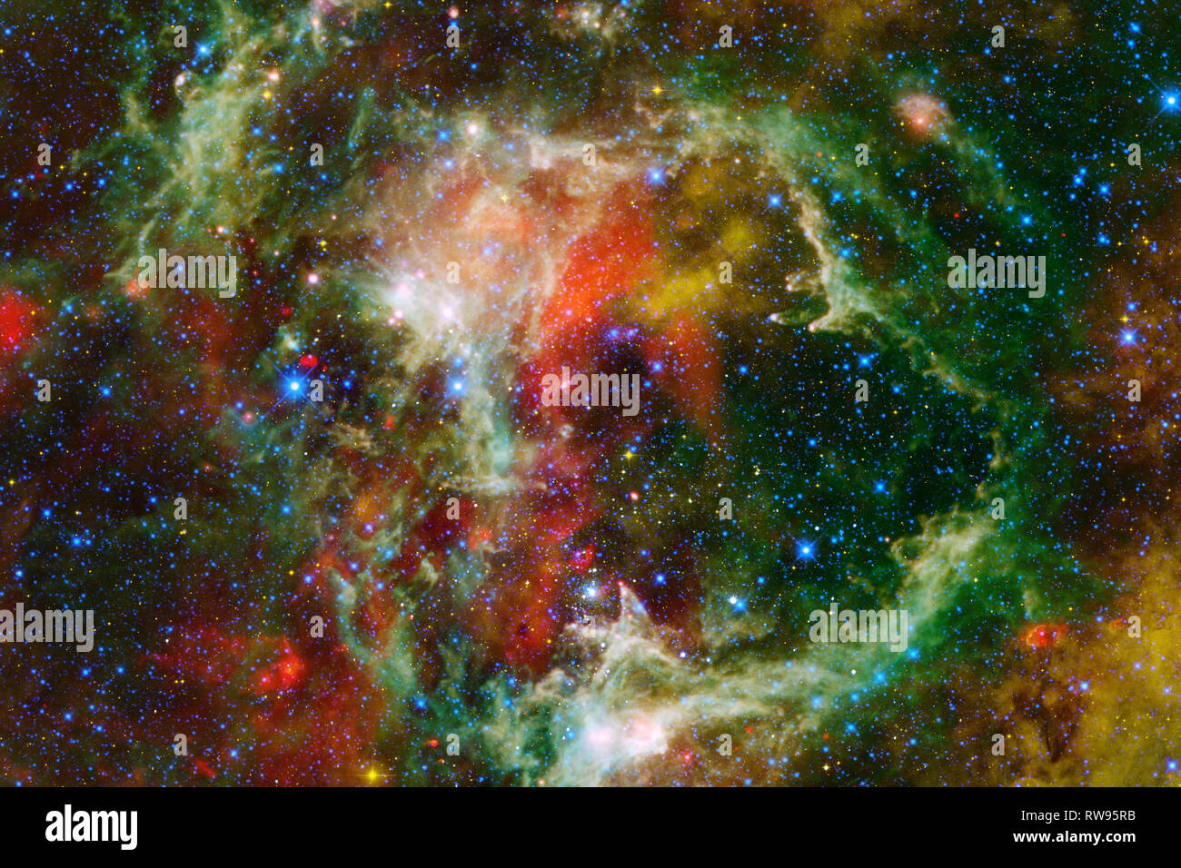 Cosmic landscape, colorful science fiction wallpaper with endless outer ...
