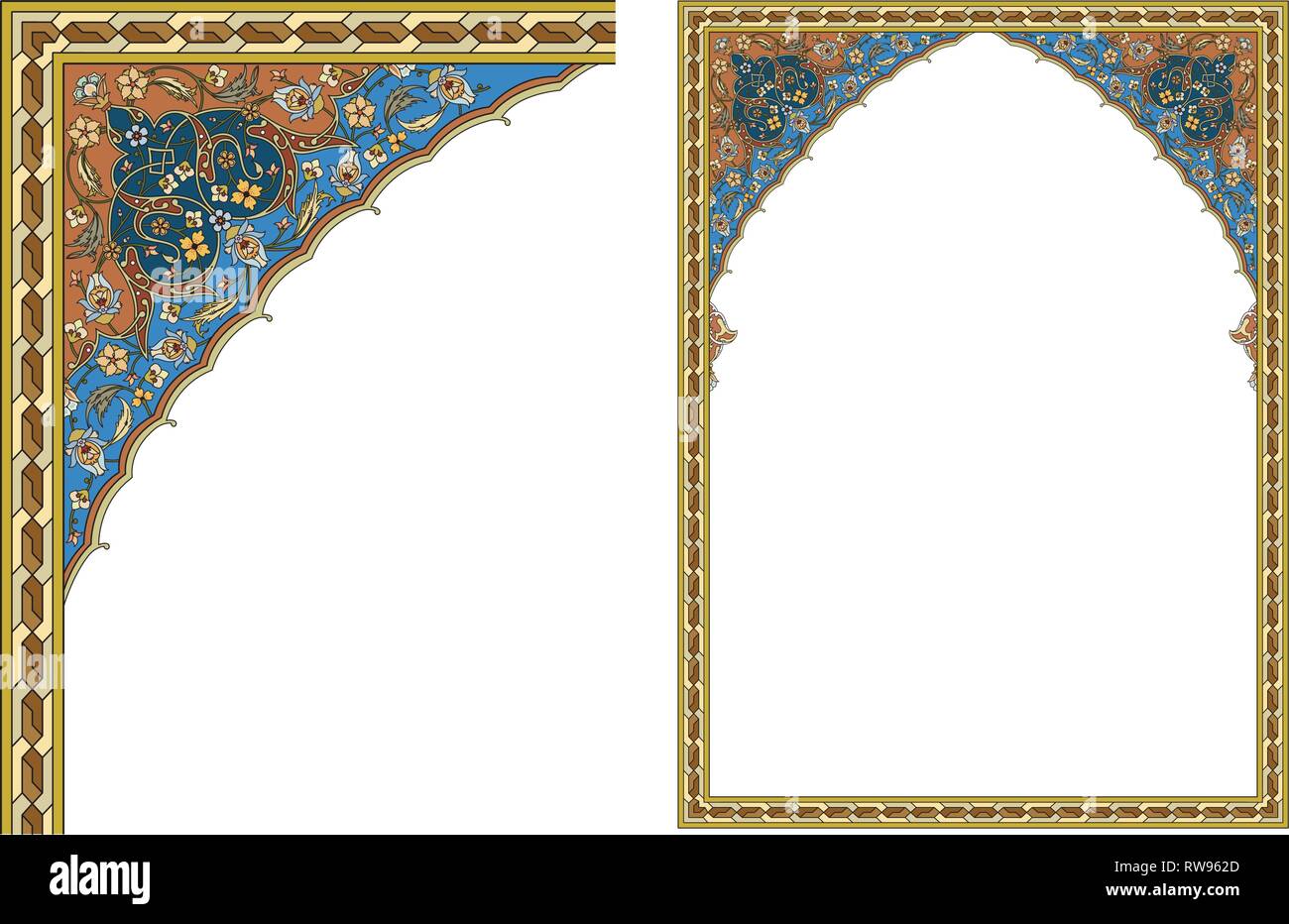 arabesque Vector - Ornamental eastern design, border frame, colored ...