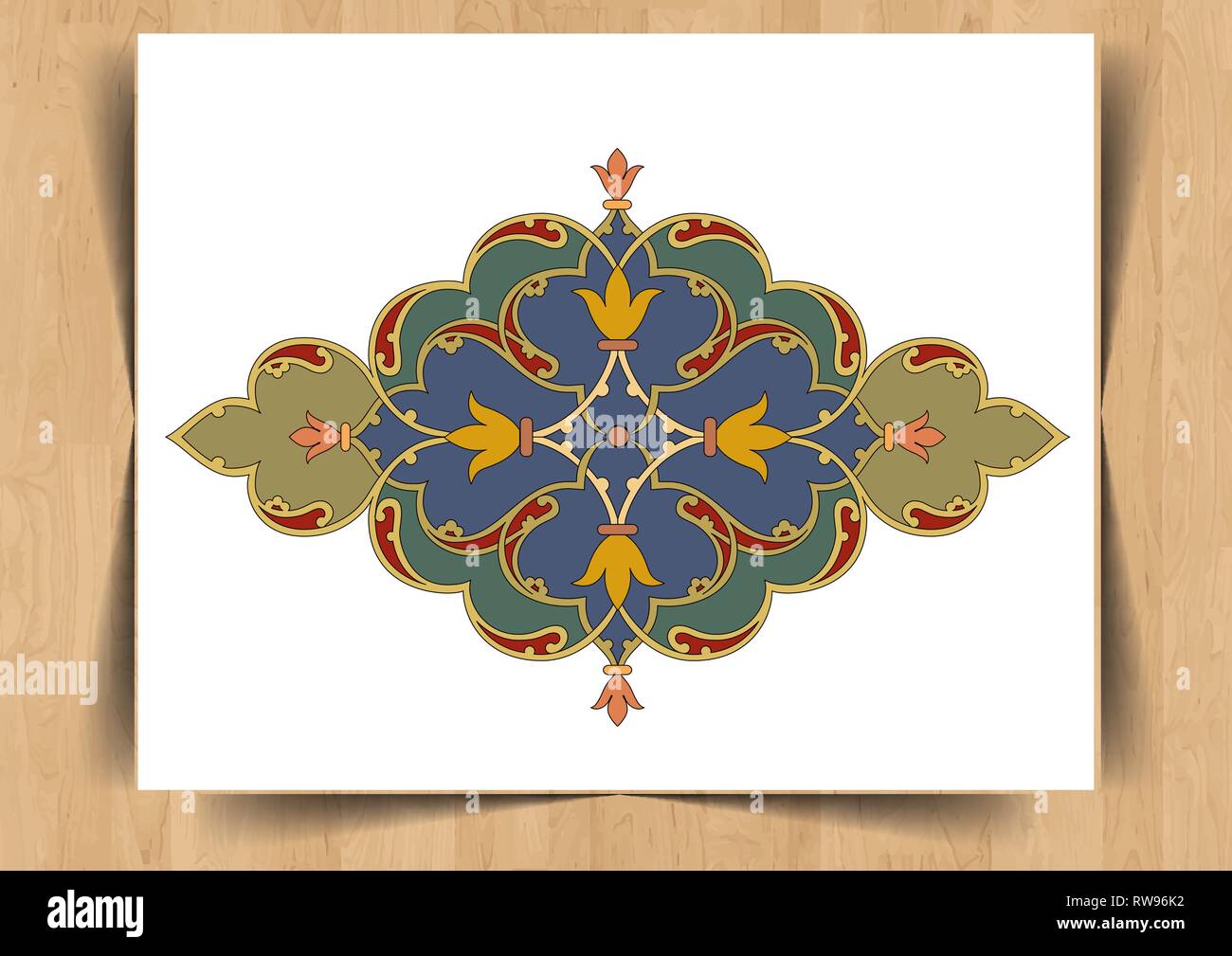 arabesque Vector - Ornamental eastern design, border frame, colored ...