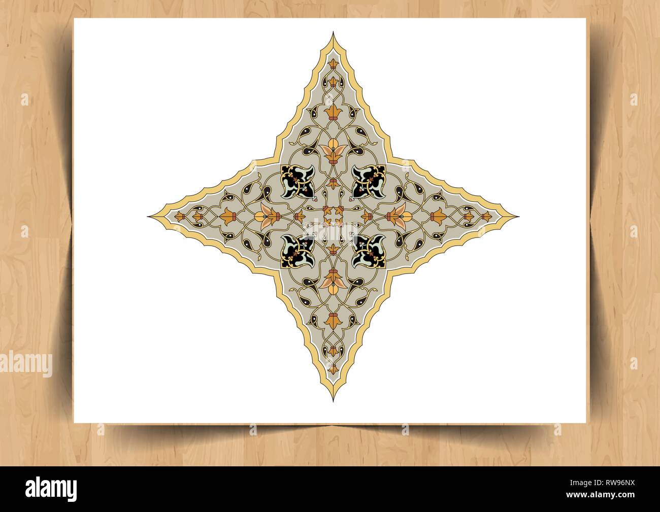 arabesque Vector - Ornamental eastern design, border frame, colored ...