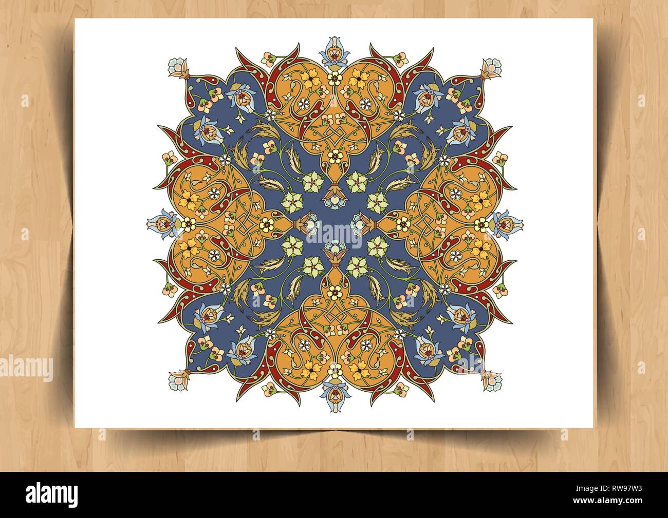 arabesque Vector - Ornamental eastern design, border frame, colored ...