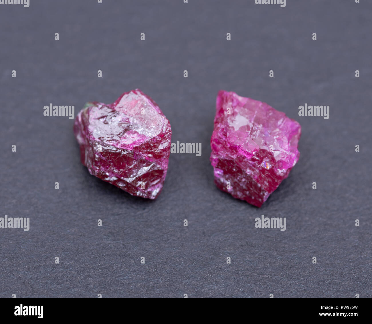 Top quality A grade small rough RUBY crystals from Tanzania on black ...