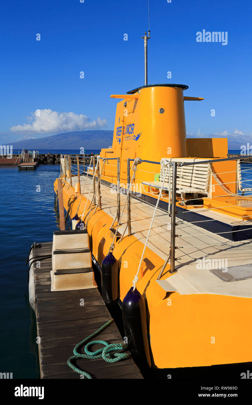 Tourist Submarine, Small Boat Harbor, Lahaina, Maui Island, Hawaii, USA ...