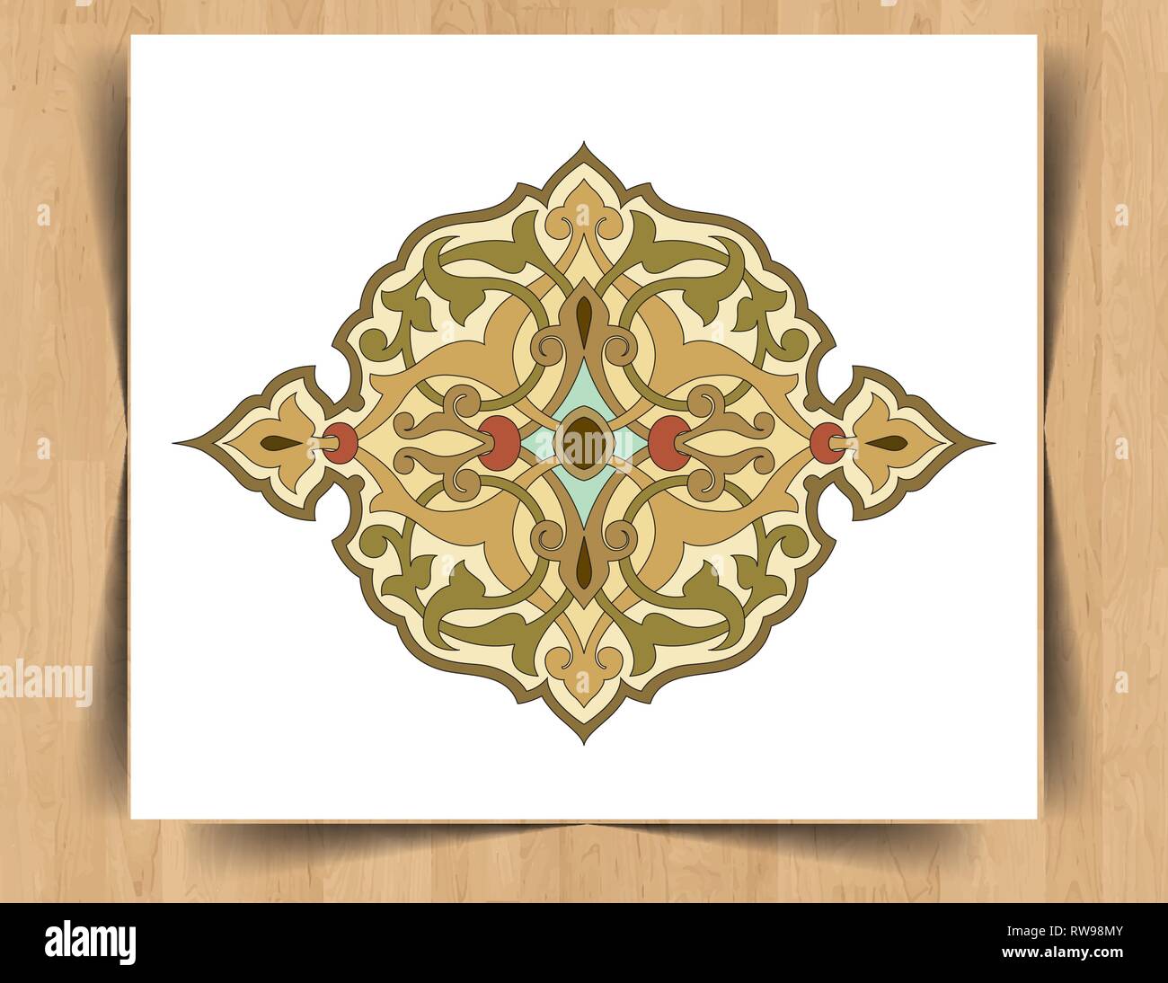 arabesque Vector - Ornamental eastern design, border frame, colored ...