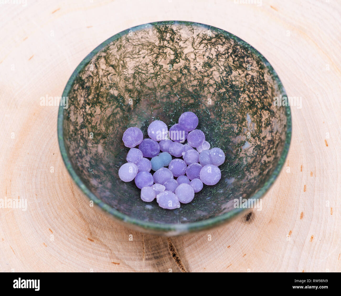 Grape Agate Balls from Indonesia in Moss Agate hand carved polished ...