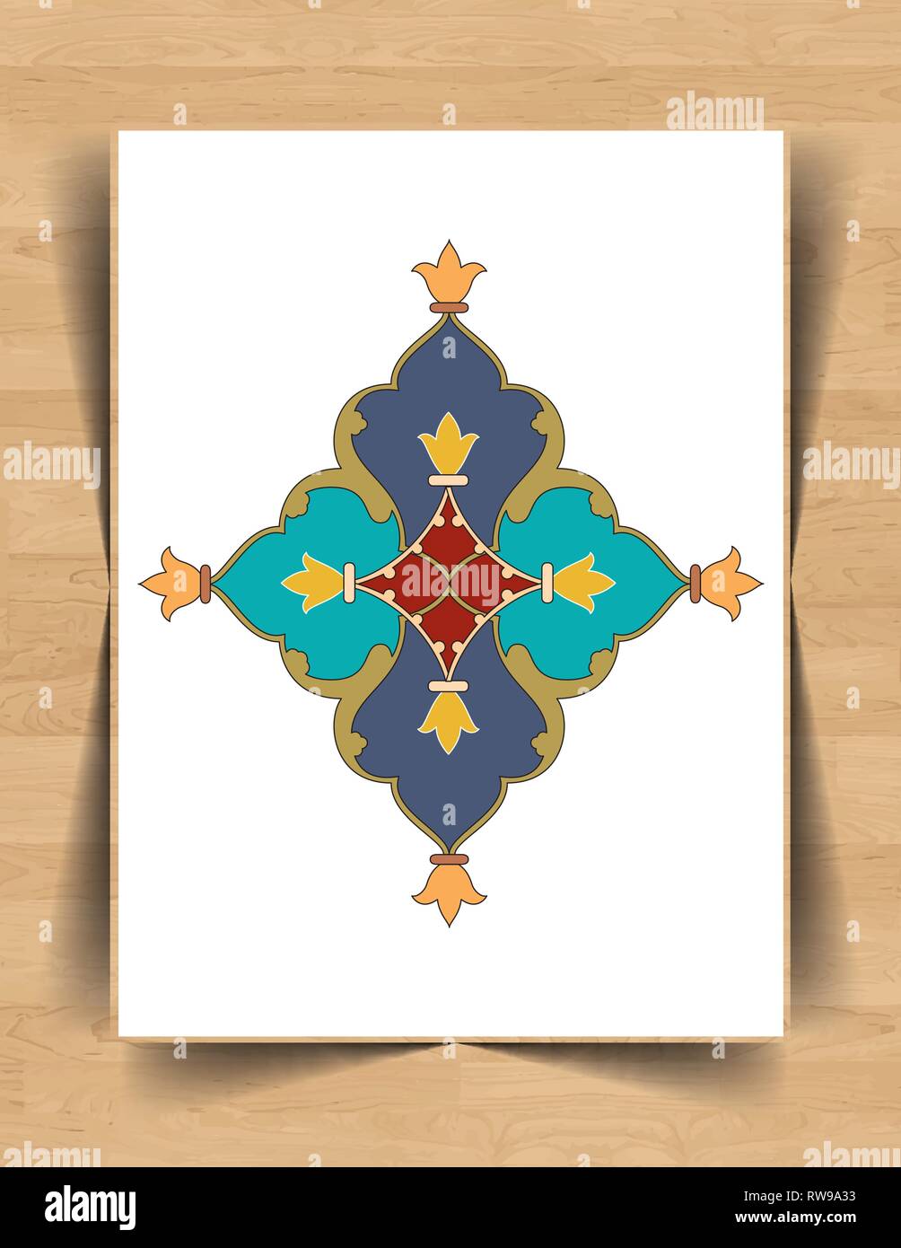 arabesque Vector - Ornamental eastern design, border frame, colored ...