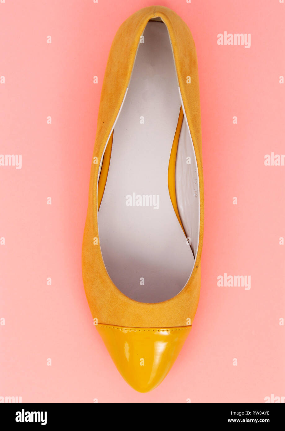 Orange Color Ballerina Shoe Stock Photo - Alamy