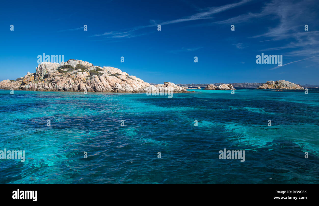 Scenic Sardinia island landscape. Italy sea coast with azure clear ...